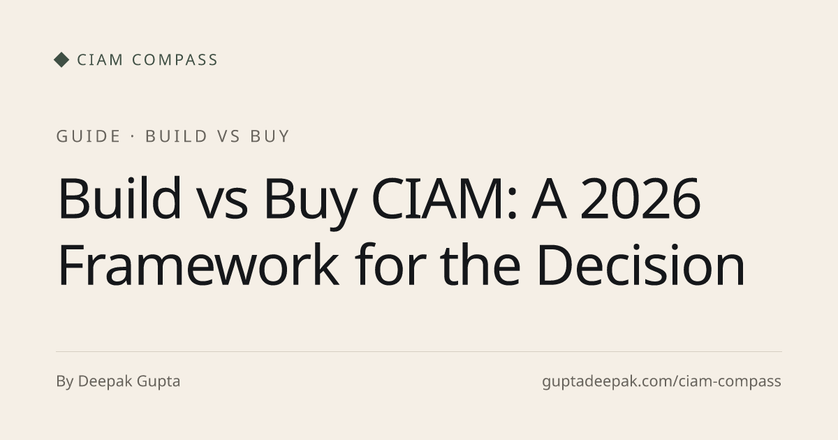 Build vs Buy CIAM: A 2026 Framework for the Decision, CIAM Compass